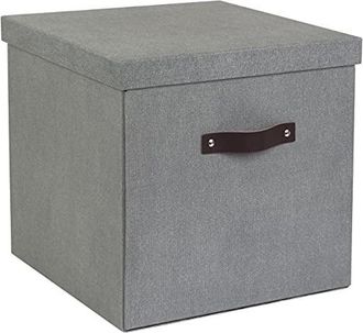 Bigso Box of Sweden Bigso Box of Sweden LOGAN Aufbewahrungsbox mit Deckel - große Klappbox für Kleidung, Spielzeug usw. - Ordnungsbox mit Griff aus Faserplatte und Papier