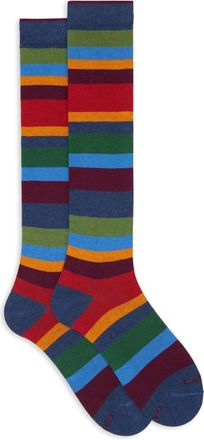 Gallo Gallo, Homme, Sous-vêtements, Multicolore, Taille: M Chaussettes Hautes en Coton avec Rayures Sept Couleurs