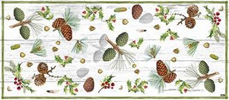 Vilber Teppich Natale (52 x 120 cm), PVC, Polyester, rutschfest, waschbar, hitzebest&auml;ndig, mit passenden Tischsets und Tischl&auml;ufer