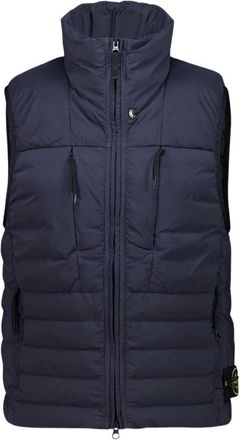 Stone Island Homme, Vestes, Bleu, Taille: S G100004 Gilet sans Coutures en Nylon Tunnel Garnis de Duvet