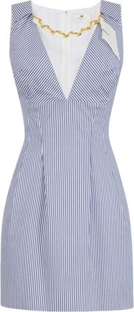 Elisabetta Franchi Femme, Robes, Bleu, Taille: 38 FR Mini-robe avec foulard bijou