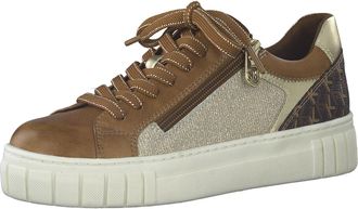 Marco Tozzi by Guido Maria Kretschmer Damen Sneaker flach Freizeit mit Schnürsenkeln, Braun (Cognac Comb), 41