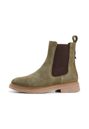 Camel Active Damen Chelsea Boot aus Veloursleder Dunkelgrün, womenswear-42