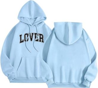 Generic Sweat &agrave; capuche pour femme Saint-Valentin 2026, bleu clair, XXL