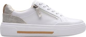 Clarks Chaussures &agrave; fermeture &eacute;clair pour femme, Lea Combi Argent, 9.5 Wide