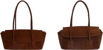 Generic Sac &agrave; main tendance sous les bras pour femme en cuir synth&eacute;tique r&eacute;tro avec poign&eacute;e sup&eacute;rieure pour le travail, le shopping, les voyages, Marron + kaf