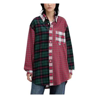 Tommy Jeans Tartan Patchwork Oversized Shirt - - Blouses & Shirts - Damen - Mehrfarbig - XS