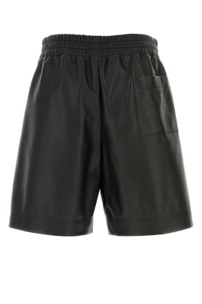 Gucci Mens Black Leather Bermuda Shorts Lamb Skint Cotton