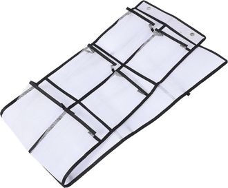 NUOBESTY H&auml;ngender Schuhorganizer aus Atmungsaktivem Netzgewebe 12 F&auml;cher Platzsparender T&uuml;r Organizer f&uuml;r Schuhe und Kleinteile Wei&szlig; 30X145cm
