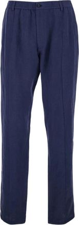 Emporio Armani Homme, Pantalons, Bleu, Taille: M Pantalon droit en lin