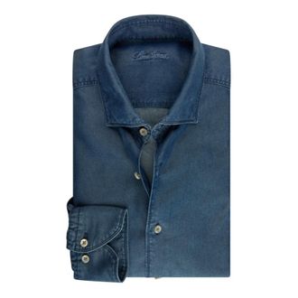 Stenstr&ouml;ms Slim Fit Denim Hemd mit Cut Away Kragen - - Shirts - Herren - Blau - M