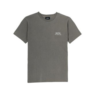 A.P.C. A.p.c., Homme, Tops, Gris, Taille: XL Logo Print T-shirt