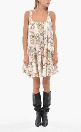 Zimmermann Mini Dress MAXINE Flared with Multicolored Floral Print Zimmermann