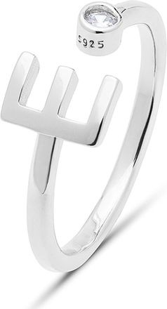 Luxenter 925 Sterling Silber Ring mit rhodinierten Brillanten-Zirkonia - Alphabet