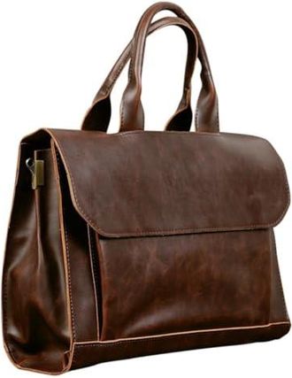 Soimiss Sacoche Bandoulière Homme Cuir PU Multifonction avec Double Poignée Business Portable pour Ordinateur à Épaule et Crossbody pour Voyage Professionnel