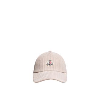 Moncler Moncler Casquette En Velours C&ocirc;tel&eacute;, Femme, Beige, Taille: Uni