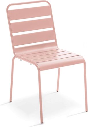 Oviala Gartenstuhl aus Metall, Puderrosa - Palavas