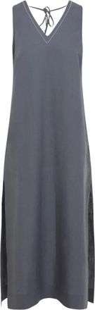 PESERICO Femme, Robes, Bleu, Taille: 38 FR Robe Longue &agrave; Encolure en V