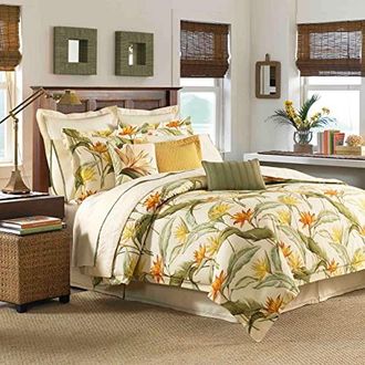Tommy Bahama Birds of Paradise Collection Bettdecken-Set - 100% Baumwolle, wendbar, Ganzjahres-Bettwäsche, beige, California King