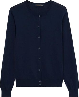 Brooks Brothers Femme, Pulls, Bleu, Taille: 36 FR Cotton Cardigan