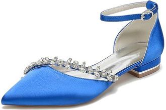 Miyoopark Chaussures de soirée à talons pour femmes avec chaînes, J606 Bleu royal 1 talon, 36 EU