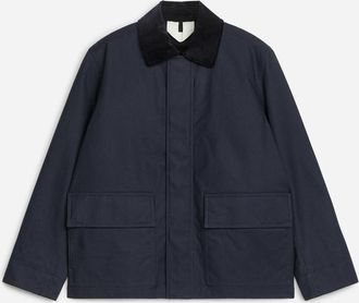 Arket Jacke Aus Gewachster Baumwolle -Blau