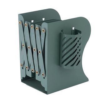 DOITOOL Verstellbare Teleskopische Buchstütze aus Metall mit Stifthalter Faltbarer Stabiler Buchhalter für Büro Schule Zuhause Platzsparendes Bücherregal Orga