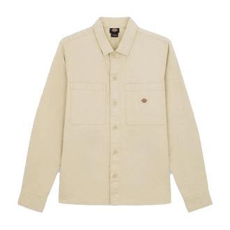 Dickies Langarm Blumenhemd - - Shirts - Herren - Beige - M