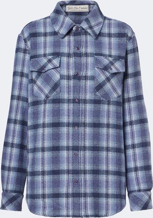 God's True Cashmere Hemd Blue Uniform aus Kaschmir mit Amethysten