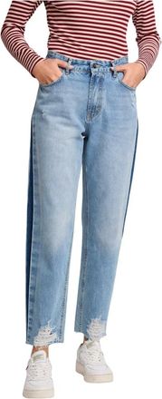 Kocca Femme, Jeans, Bleu, Taille: 38 FR Pantalon Boyfriend avec Insert Lat&eacute;ral