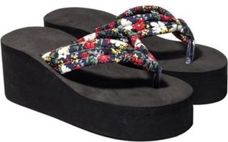 BESTONZON GLEAVI Pantoufles dÉté Femme à Talon Compensé Noir Taille 39 Tongs à Semelle Épaisse Antidérapante Chaussures dIntérieur et dExtérieur Confortables St