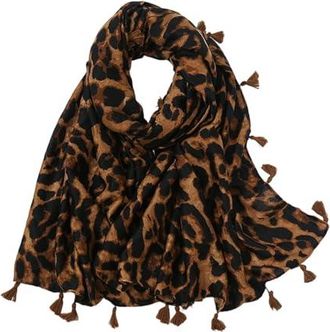 Generic Echarpe Chaude Femme Foulards à Franges Imprimé LéOpard Classique Pour Un Hiver Doux Et Chaud Style ChâLe éLéGant Et Tendance Basiques Classique