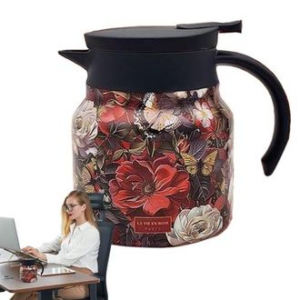 Generico Carafe thermique, bouilloire à thé floral, théières isolées vintage 800 ml, cafetière chaude, distributeur de boissons pour cruche deau chaude de gran