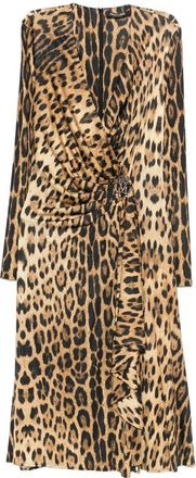 Roberto Cavalli Animal-print Draped Dress