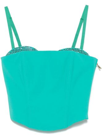 Patrizia Pepe haut crop à ornements strassés - Vert