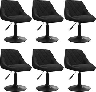 vidaXL Vidaxl - Chaises pivotantes &agrave; manger lot de 6 noir velours