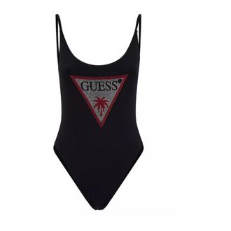 Guess Rhinestone Einteiliger Badeanzug - - Swimwear - Damen - Schwarzk - M