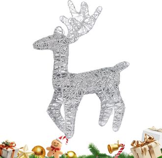 Generic Beleuchtetes Rentier - Festliche Hirschfigur 35 x 25 x 8 cm, Rentier stehend, weiche und glitzernde LED-Weihnachtsbeleuchtung: | Einfach zu bedienen f