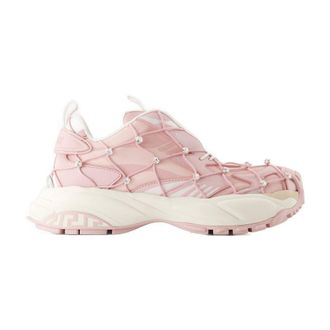 Versace Womens Padded Calfskin Sneaker Pink