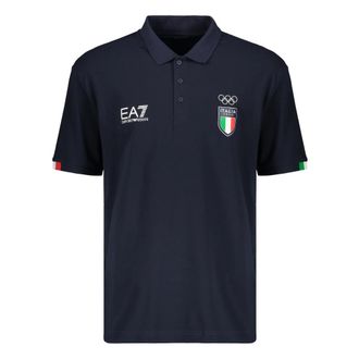 Emporio Armani Polohemd kurzarm mit Logo - - Tops - Herren - Blau - S