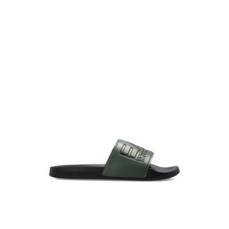 Emporio Armani Emporio Armani Ea7, Homme, Chaussures, Vert, Taille: 45 EU Slides avec Logo Oversized
