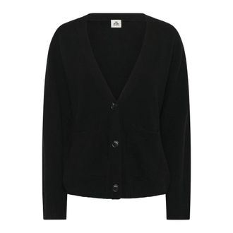 Karen by Simonsen Texturierter Button Cardigan - - Knitwear - Damen - Schwarzk - XS