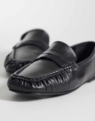 Asos Micha - Mocassins en cuir souple de qualit&eacute; sup&eacute;rieure - Noir