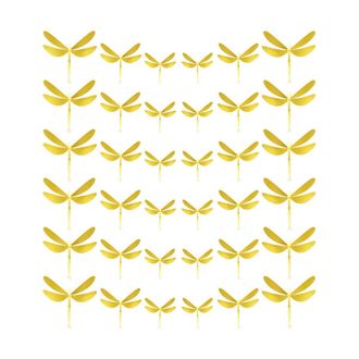 FOMIYES Libellen Wanddekoration 36 St&uuml;ck Zarte 3D Metall Hohllibellen f&uuml;r Wohnzimmer und Schlafzimmer Naturdeko Innen und Au&szlig;en