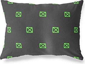 Bonamaison Le Jardin du Lin Kissenbezug Zierkissenbezug Neon Grün-Rauch Kissenbezug, Für Bett, Auto, Sofa, Haus, Wohnzimmer, Schlafzimmer, Dekoration, 45x60 Cm -