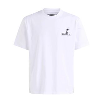Barbour Homme, Tops, Blanc, Taille: L T-shirt Graphique Oversize