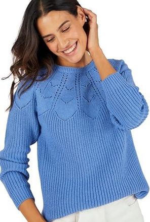 Damart Pull D&eacute;tails Ajour&eacute;s Femme Bleu Taille 50/52