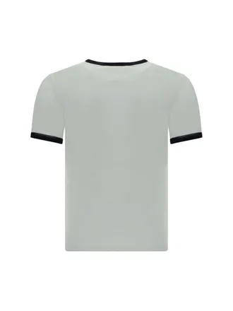Courr&egrave;ges Womens Logo T-Shirt Heritage White-Black Cotton T-Shirts White/black And Polos