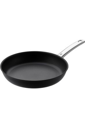 WMF Bratpfanne Steak Profi, Schwarz, Silber, Metall, rund, breiter Schüttrand, PTFE-frei, antihaftbeschichtet, Kochen, Pfannen, Bratpfannen