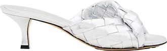 Bottega Veneta Sandalen - Mule Blink Intreccio - Gr. 36,5 (EU) - in Silber - für Damen